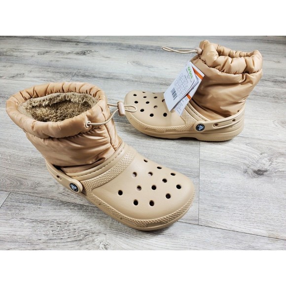 CROCS | Shoes | Crocs Classic Lined Neo Puff Boot Color Chai Roomy Fit ...